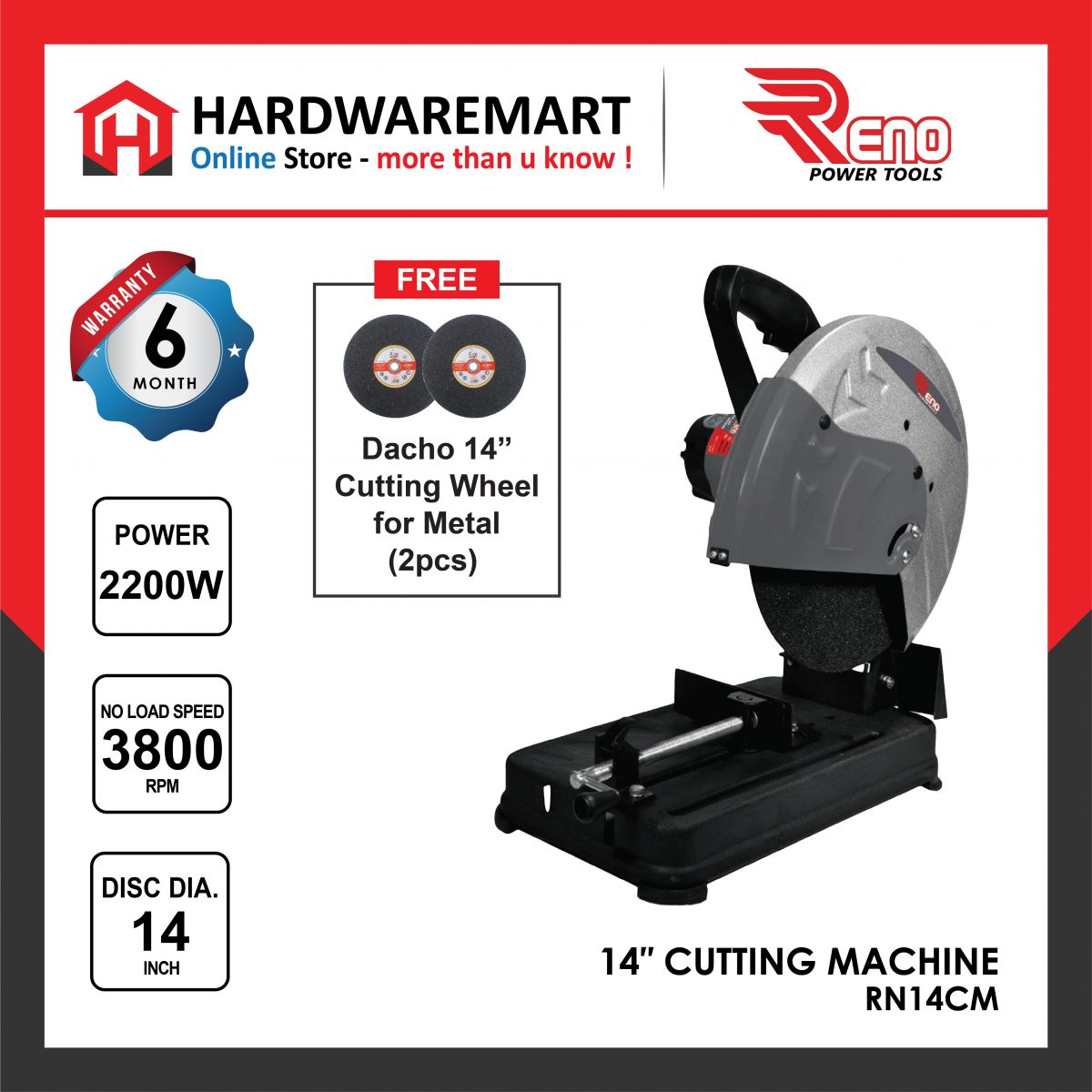 RENO 14" Cutting Machine (2200W) - HardwareMart Online Store
