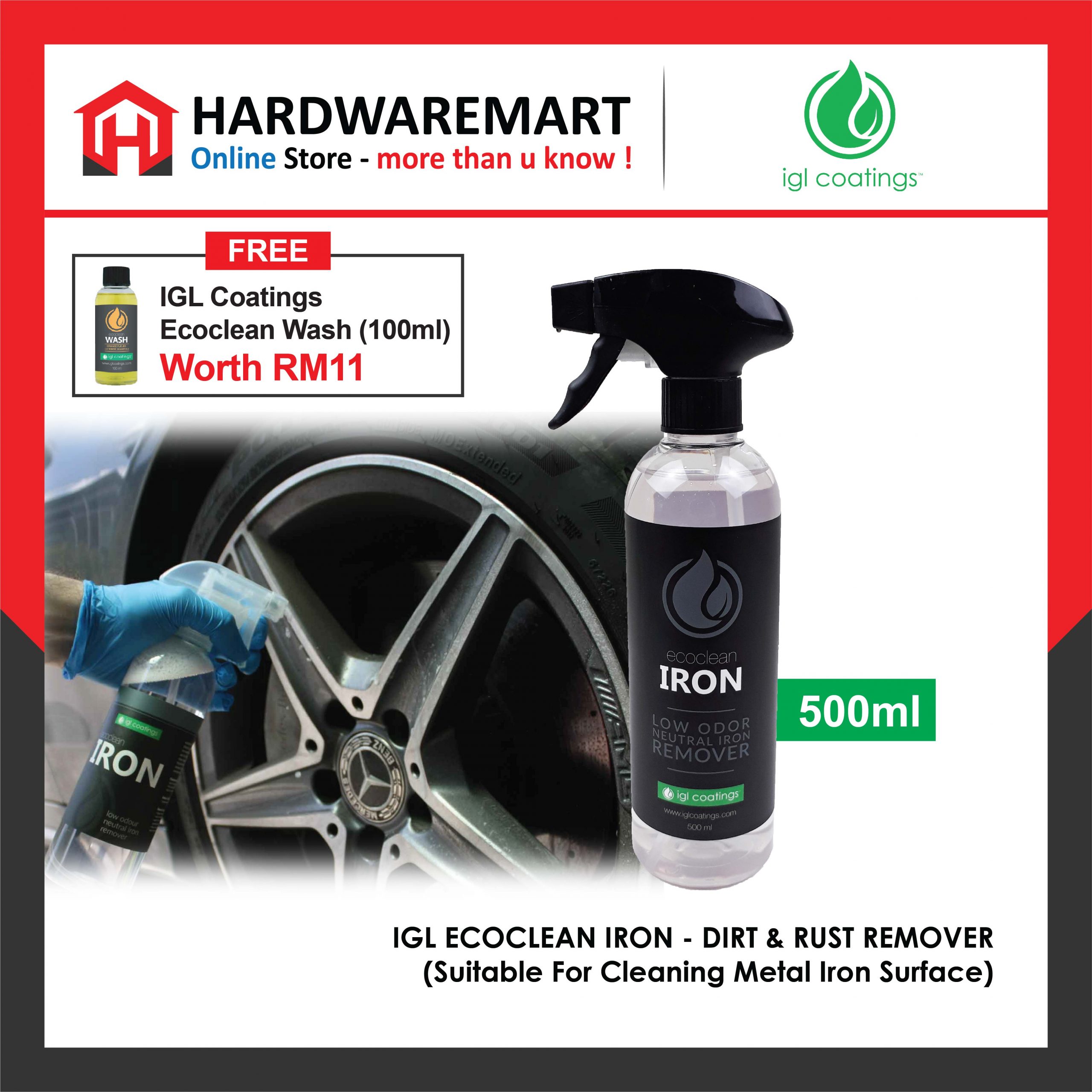 IGL ECOCLEAN IRON - Dirt & Rust remover (500ml) - HardwareMart