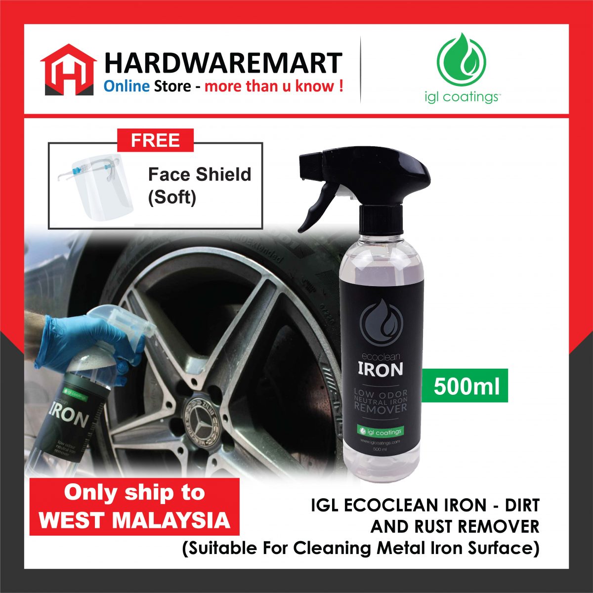 IGL ECOCLEAN IRON - Dirt & Rust remover (500ml) - HardwareMart