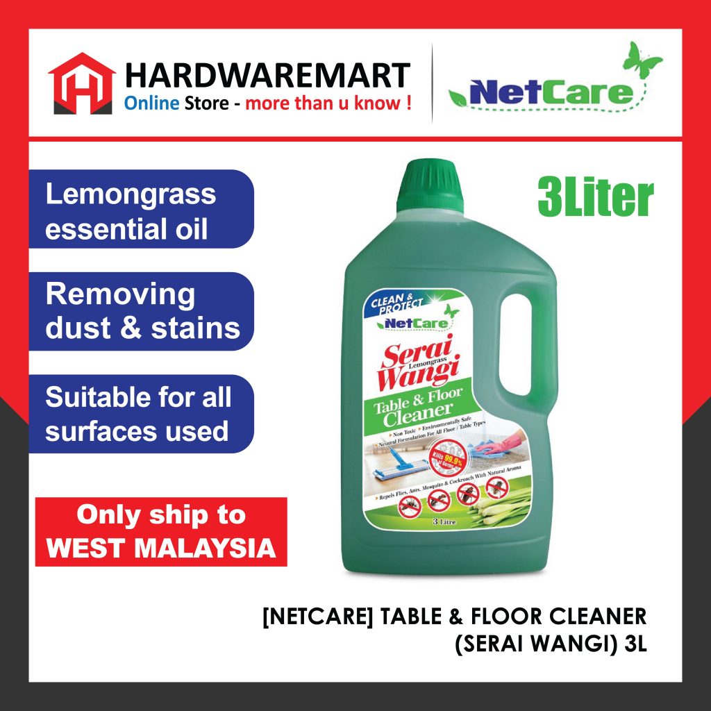 [Netcare] Table & Floor Cleaner (Serai Wangi) 3L - HardwareMart