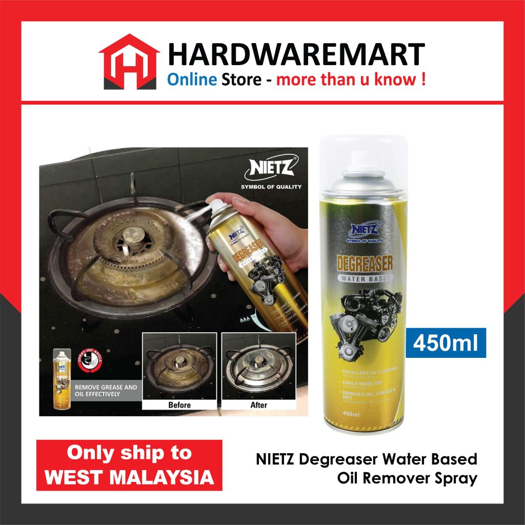 NIETZ Degreaser Water Based Excellent Oil Remover Spray Membasmi Minyak ...