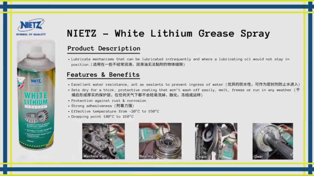 NIETZ High Performance White Lithium Spray Grease Minyak Pelincir Untuk ...