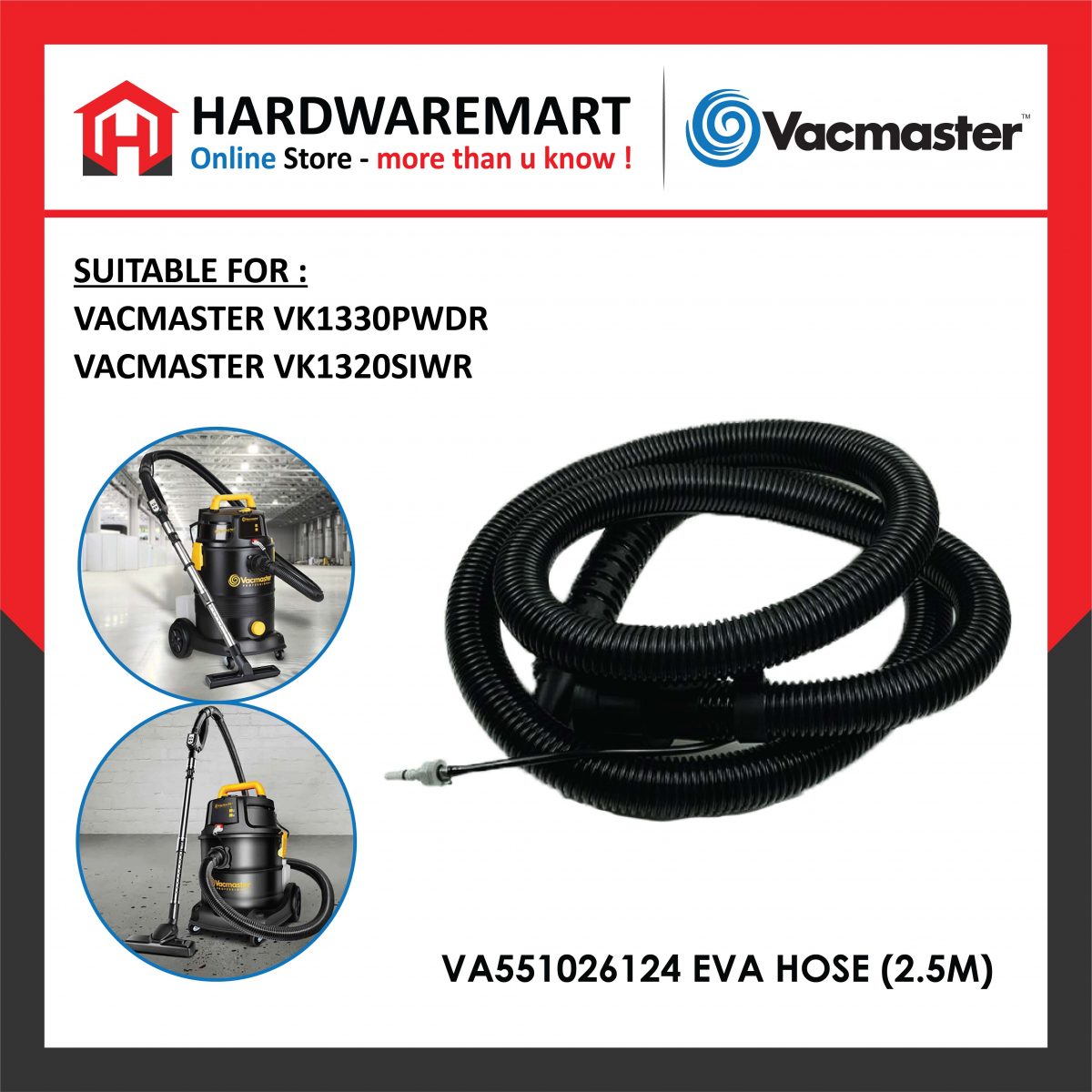 [VACMASTER SPAREPART] CARPET VACUUM CLEANER EVA HOSE (2.5M ...