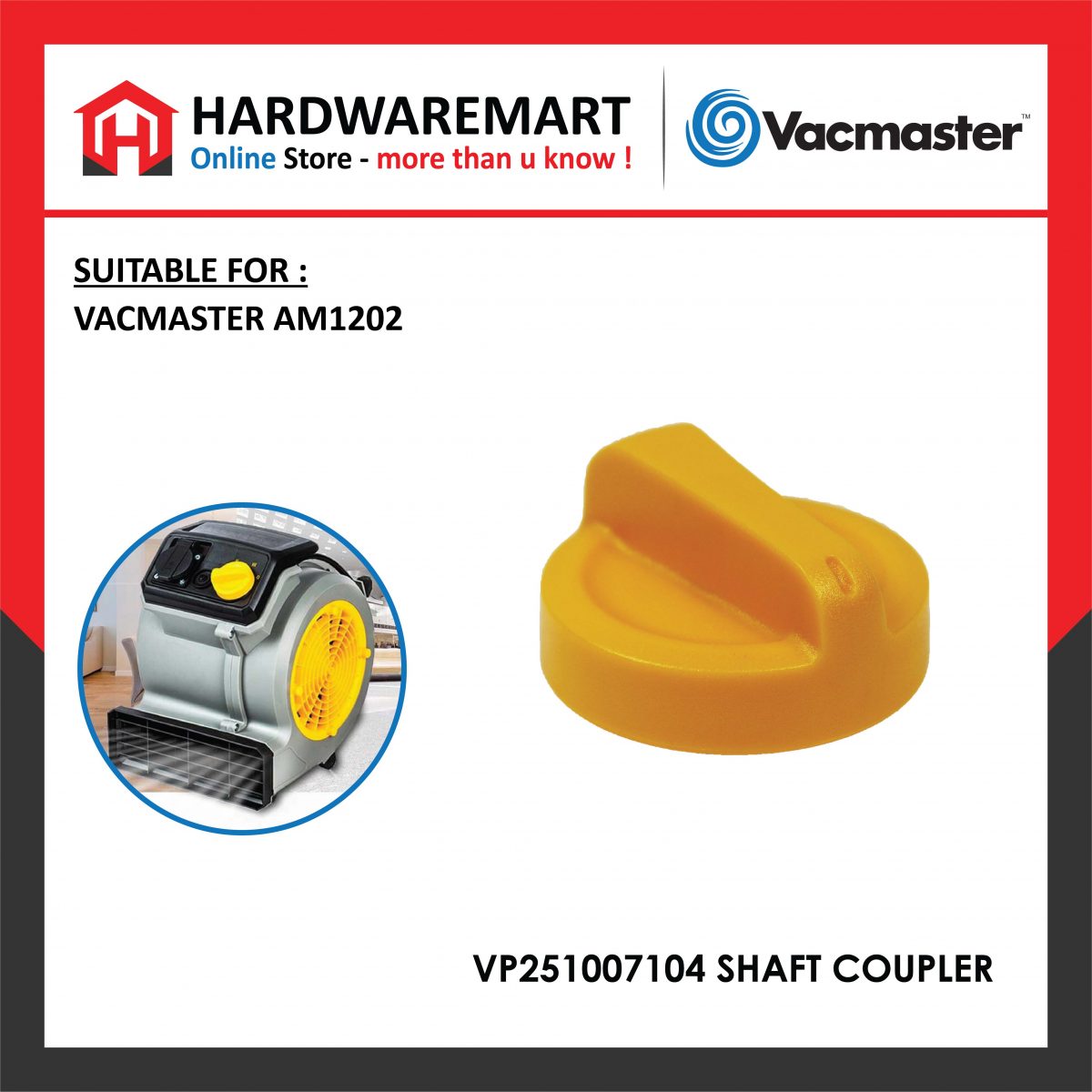 [VACMASTER SPAREPART] MINI BLOWER SHAFT COUPLER - VP251007104 ...