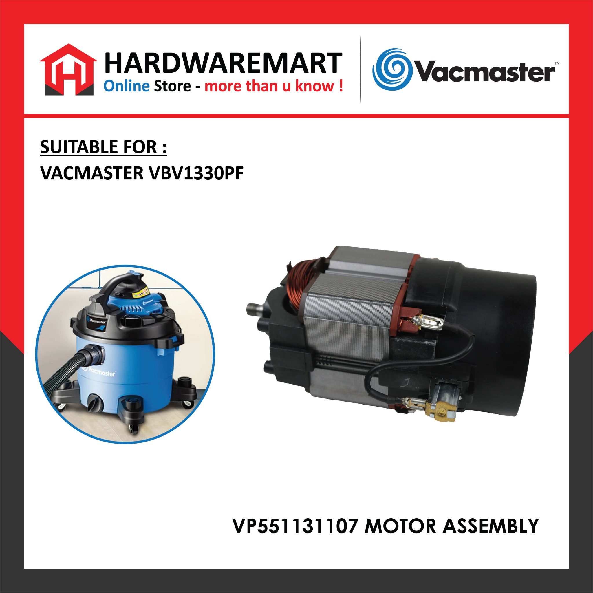 [VACMASTER SPAREPART] VACUUM CLEANER MOTOR ASSEMBLY - VP551131107 ...