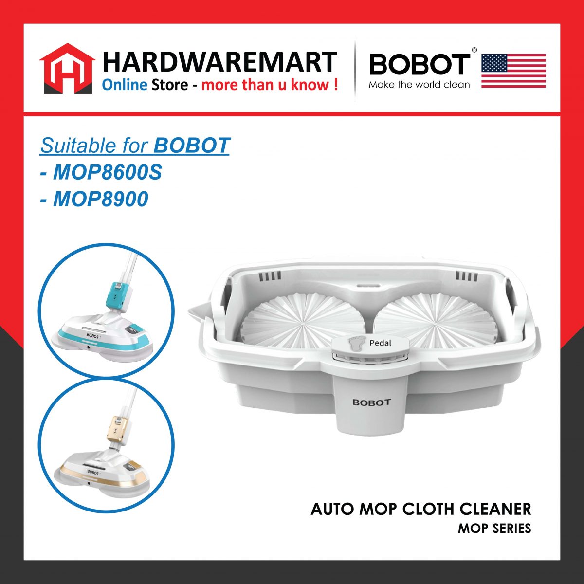 BOBOT AUTOMATIC MOP CLOTH CLEANER - HardwareMart Online