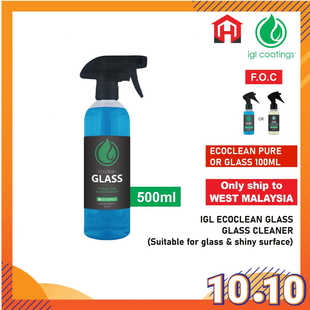 IGL Ecoclean Glass Window Cleaner Spray - HardwareMart