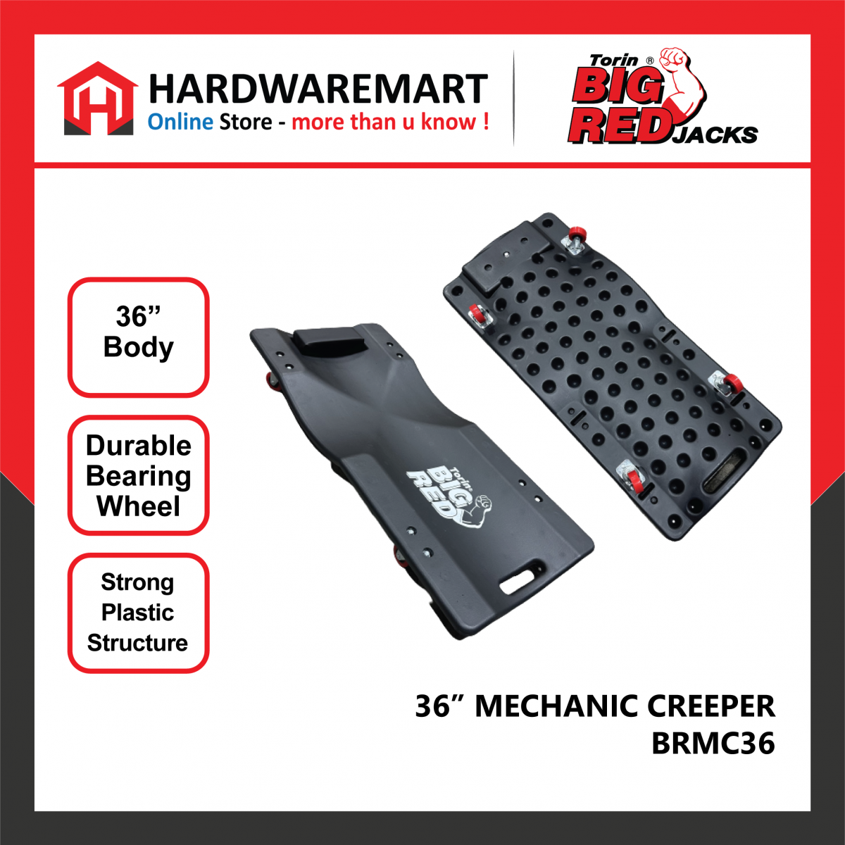 Bigred 36' Heavy Duty Mechanic Creeper - HardwareMart