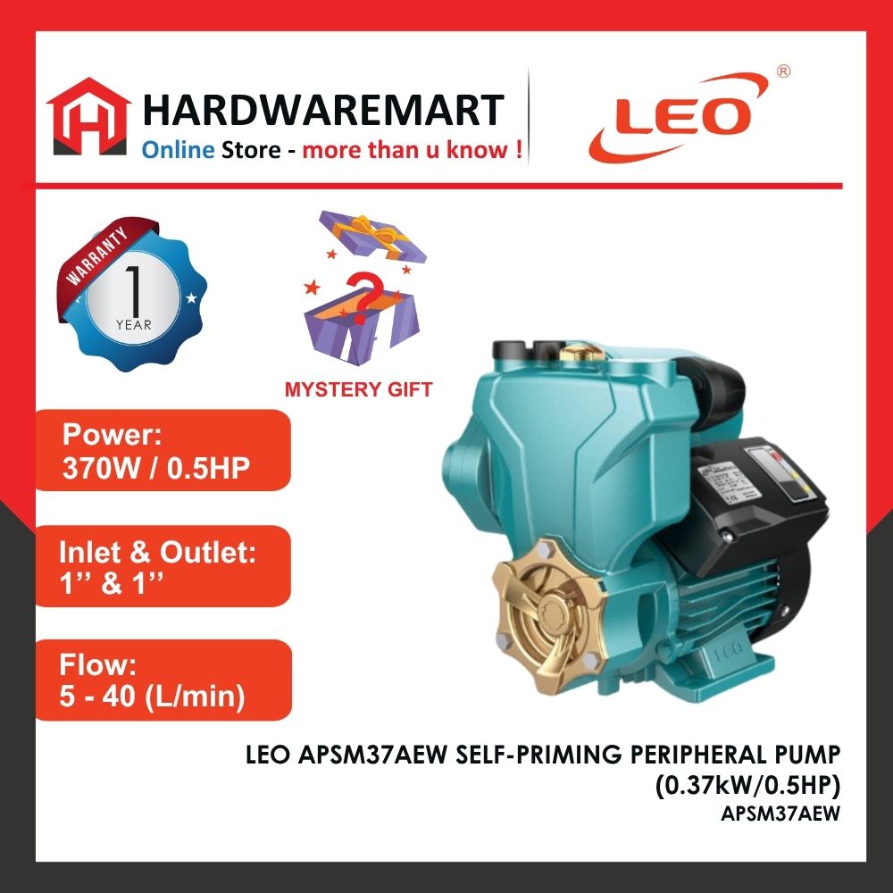 LEO APSM37AEW Self-Priming Peripheral Pump – 0.37kW, 0.5HP for ...
